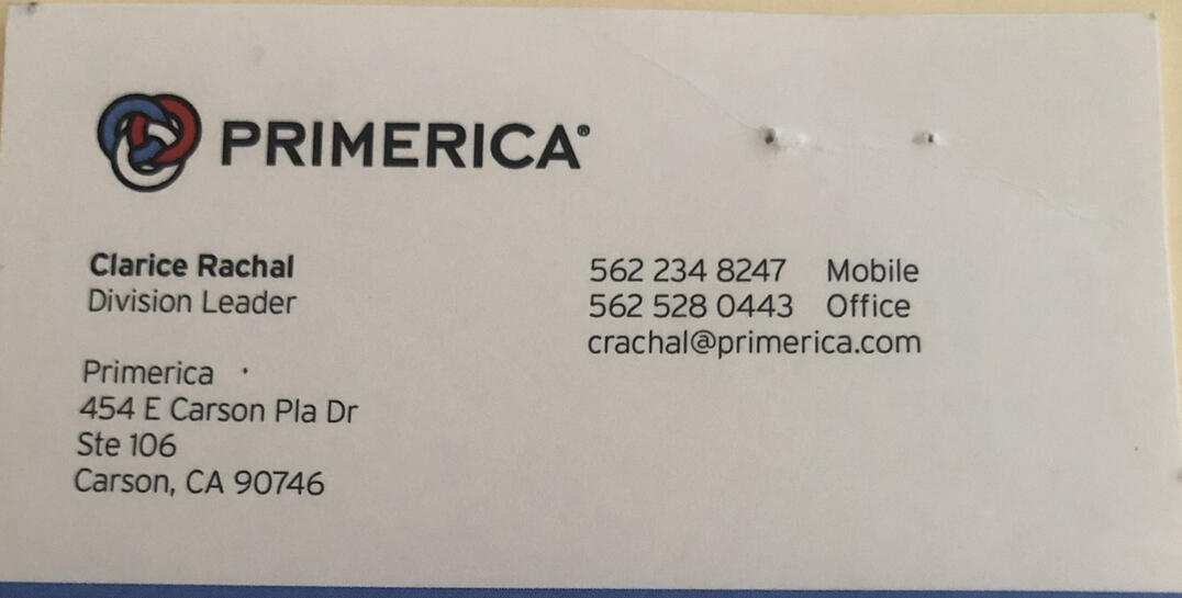 Primerica Business Card Template
