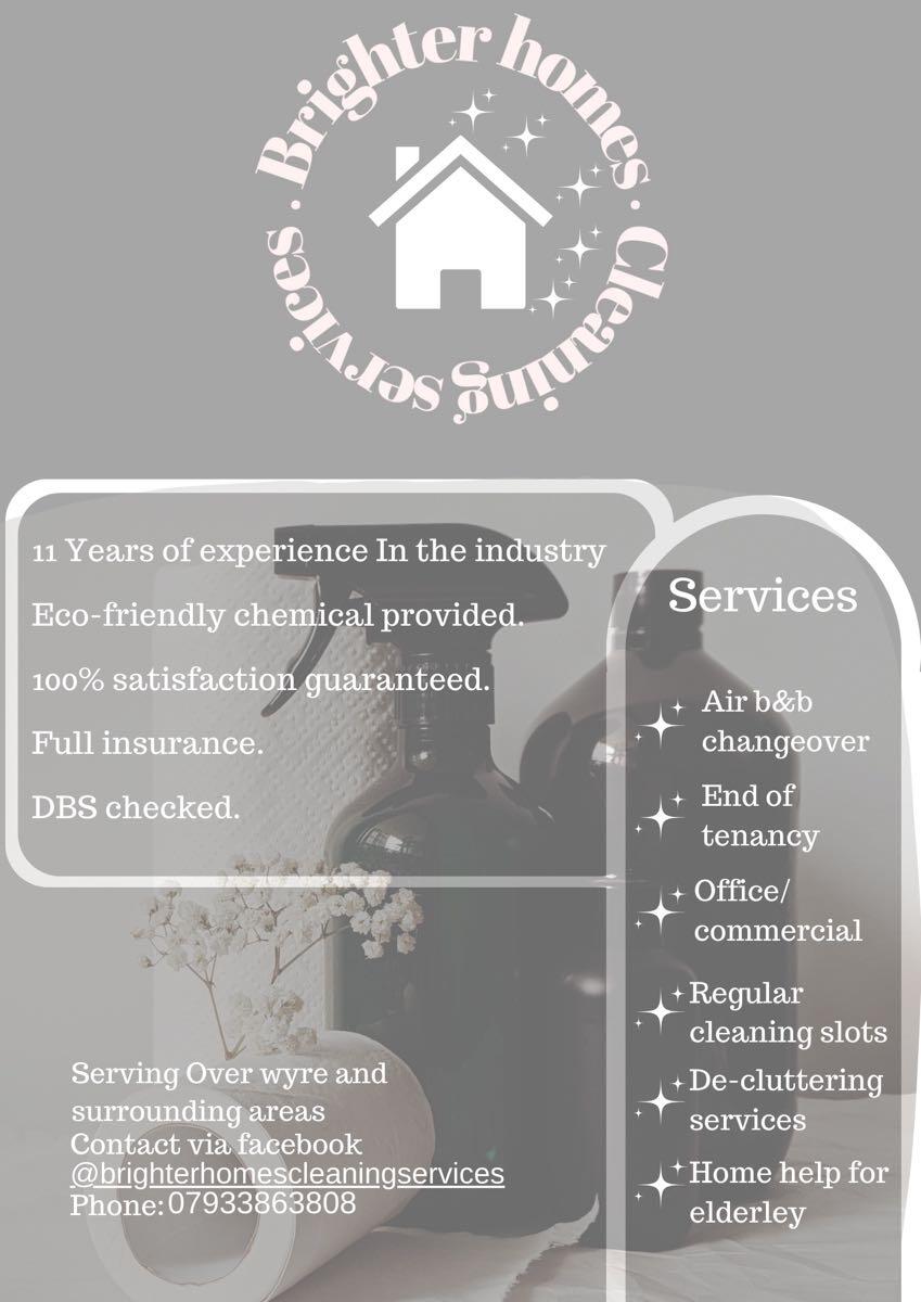 Brighter homes cleaning services - Poulton-Le-Fylde - Nextdoor