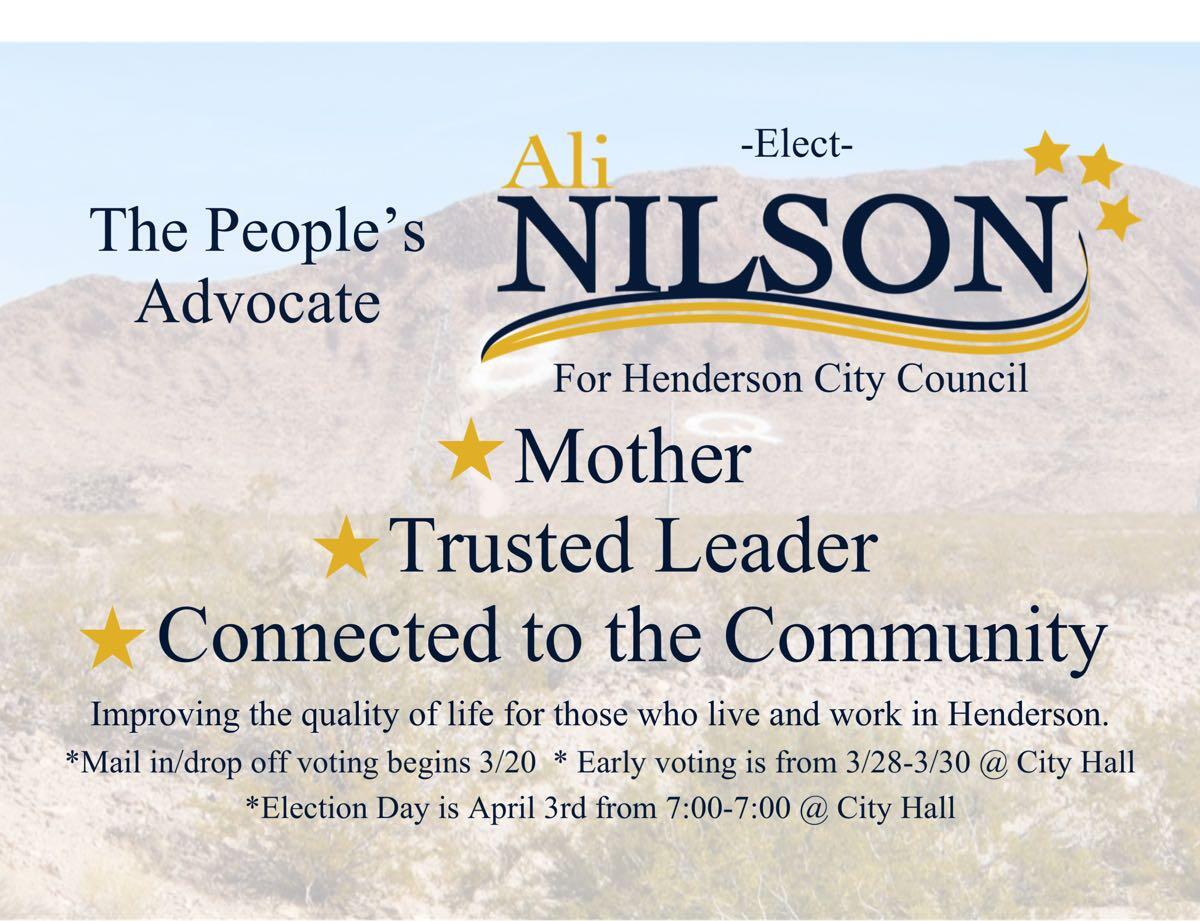 Ali Nilson for Henderson City Council - Henderson, NV - Nextdoor