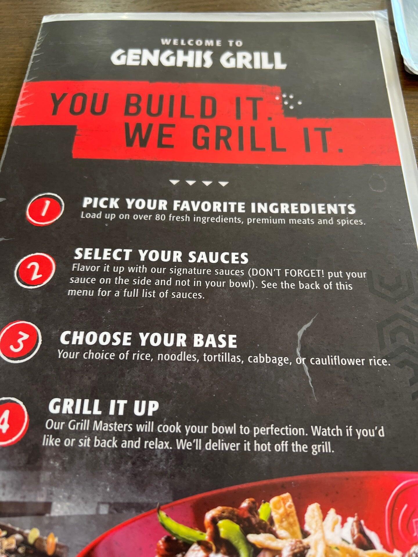 Genghis Grill Menu