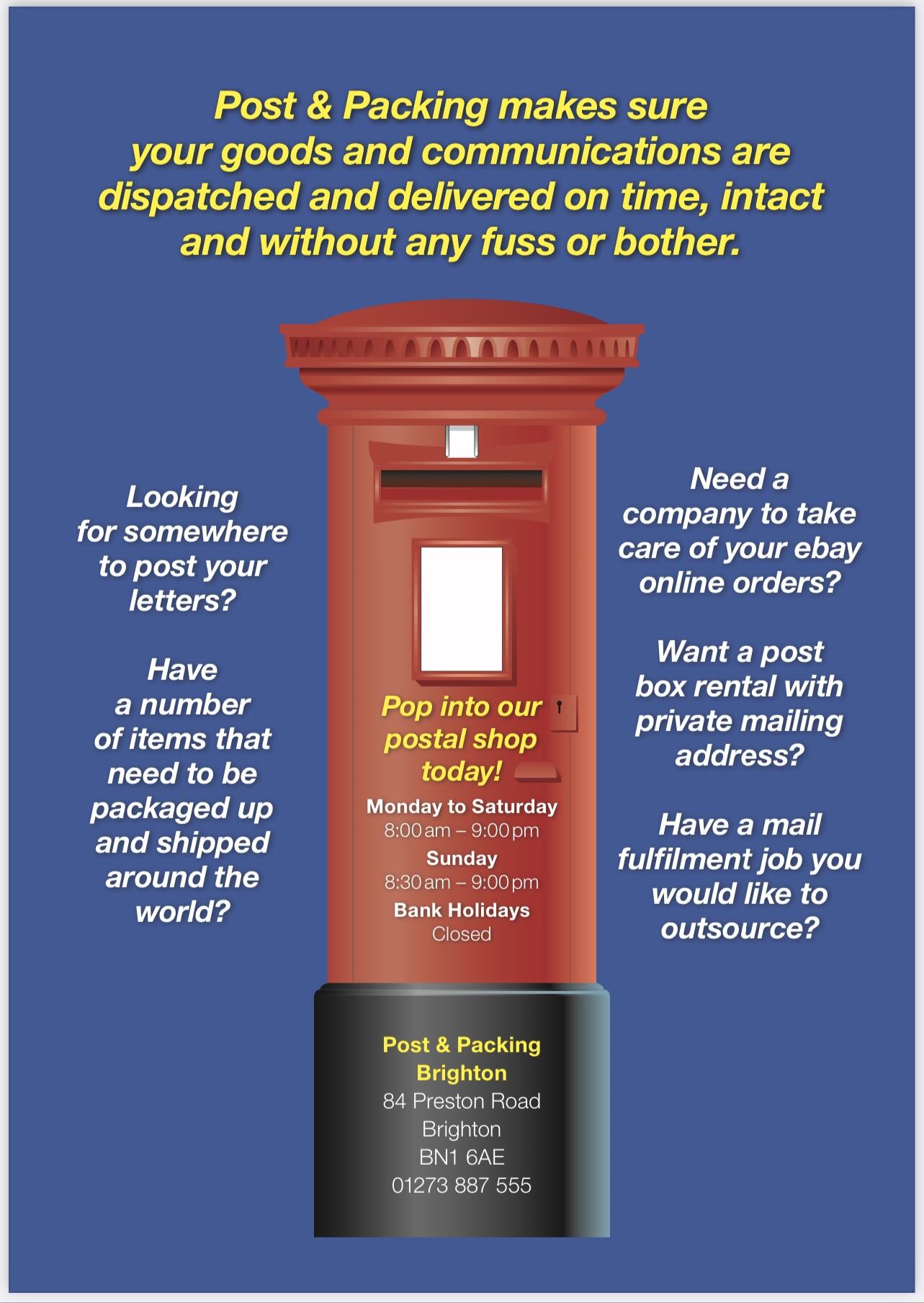 Post and Packing - Brighton - Nextdoor