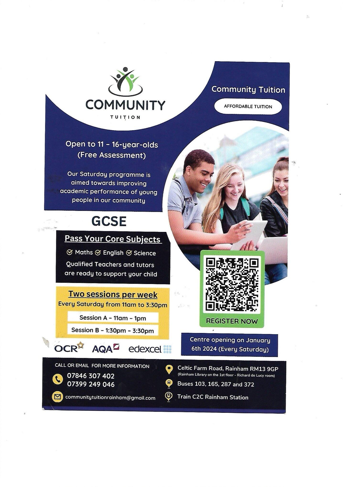 Community Tuition - Rainham, GB-ENG - Nextdoor