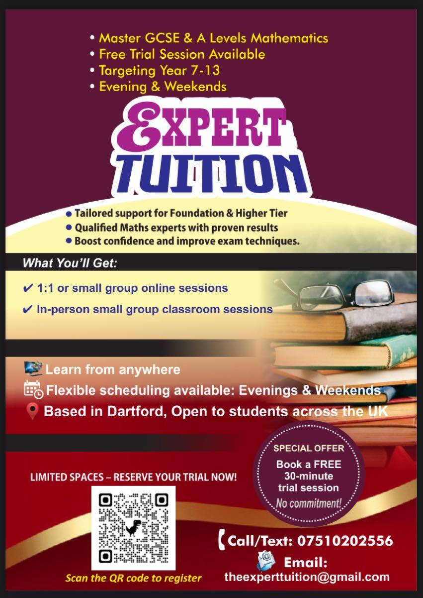 Expert Tuition - Maths for KS3, GCSE & A Level - Dartford, England ...