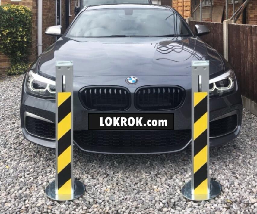 LOKROK DRIVEWAY SECURITY BOLLARDS VEHICLE THEFT TELESCOPIC POSTS HEAVY ...