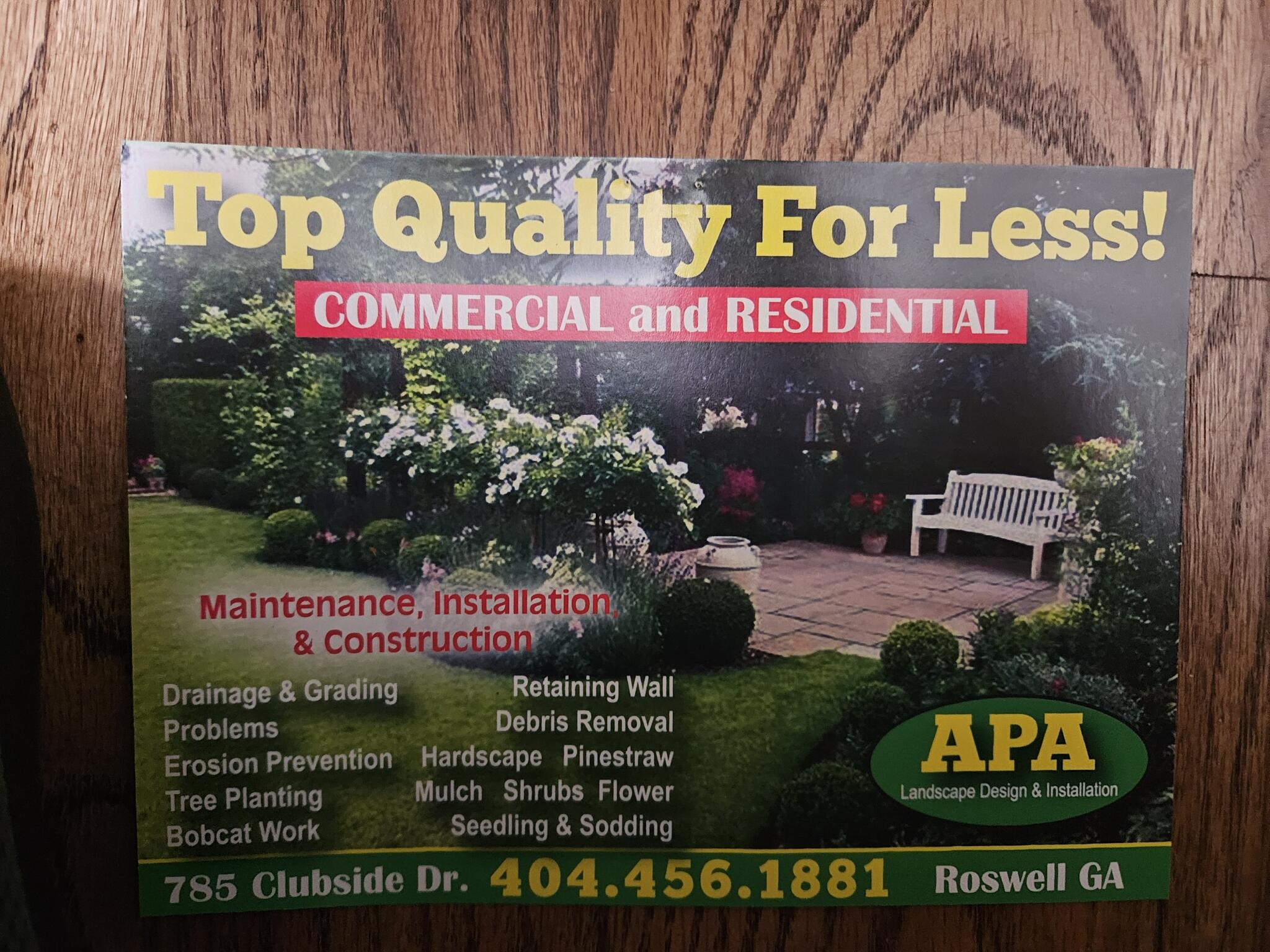 APA Landscape Design And Installation - Roswell, GA - Nextdoor