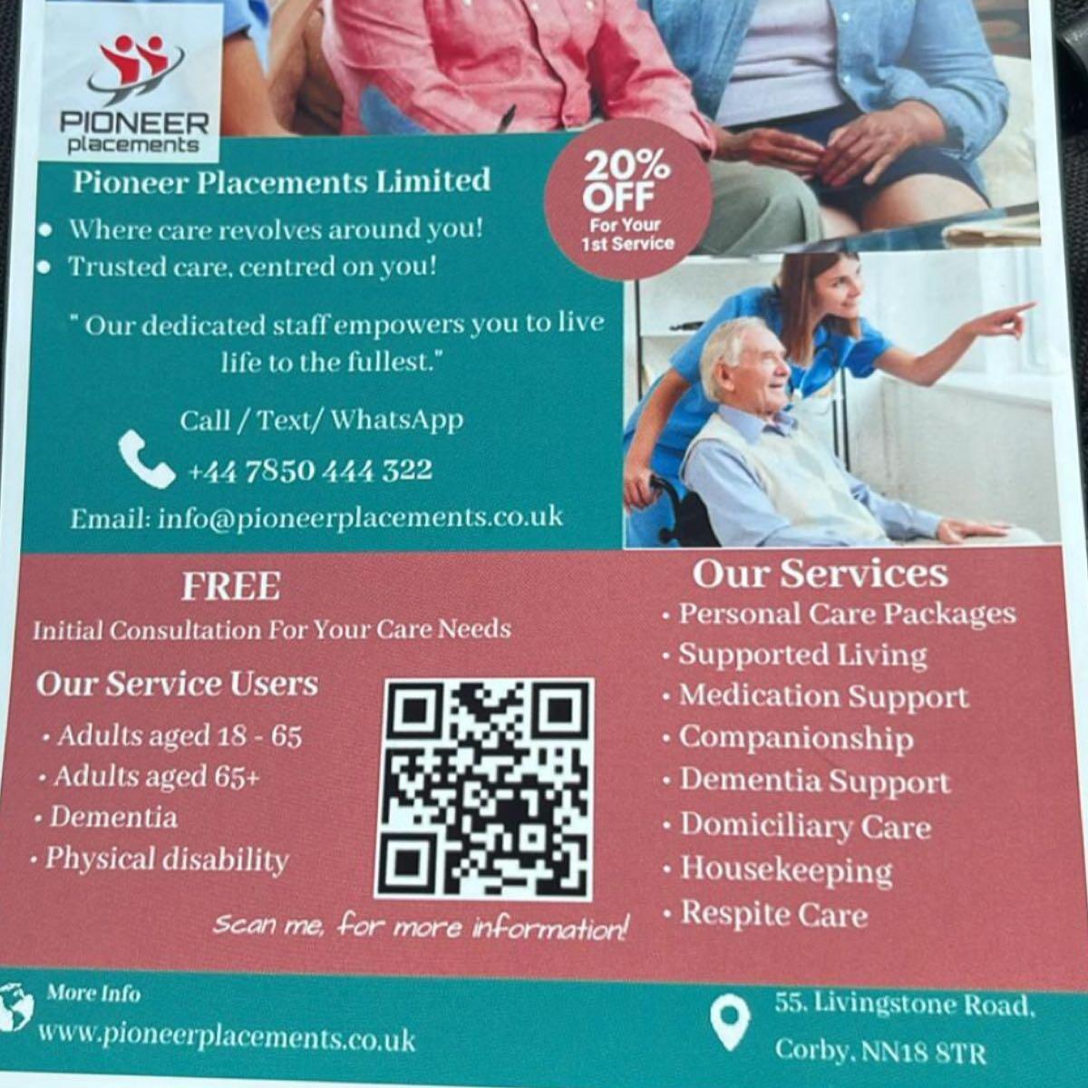 Pioneer Placements and Care services - Corby - Nextdoor