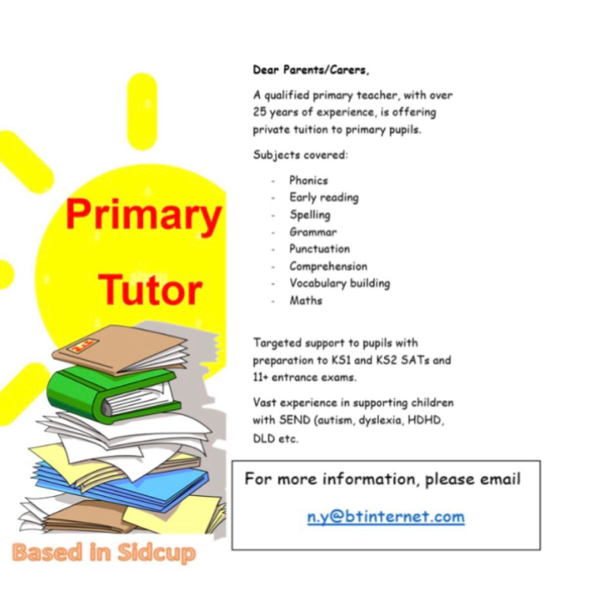 Primary Tutor - Sidcup, GB-ENG - Nextdoor