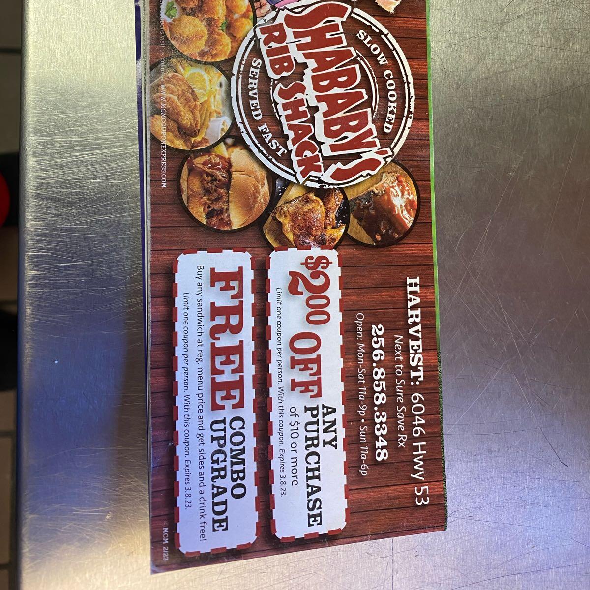 Shababy's Rib Shack - Harvest, AL - Nextdoor