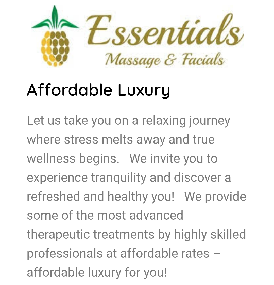 Essentials Massage and Facials Day Spa - Summerfield, FL - Nextdoor