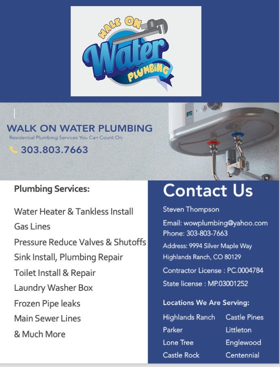 Walk On Water Plumbing LLC - Littleton, CO - Nextdoor