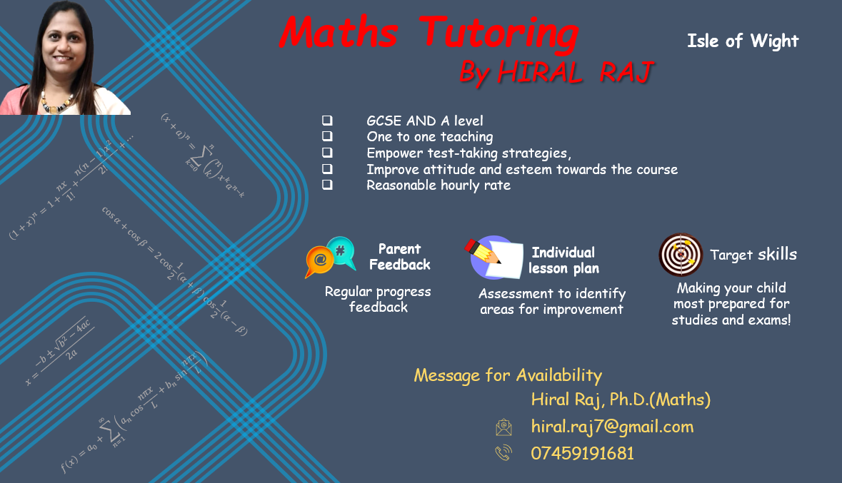 Hiral Raj maths tuition - Cowes, GB-ENG - Nextdoor