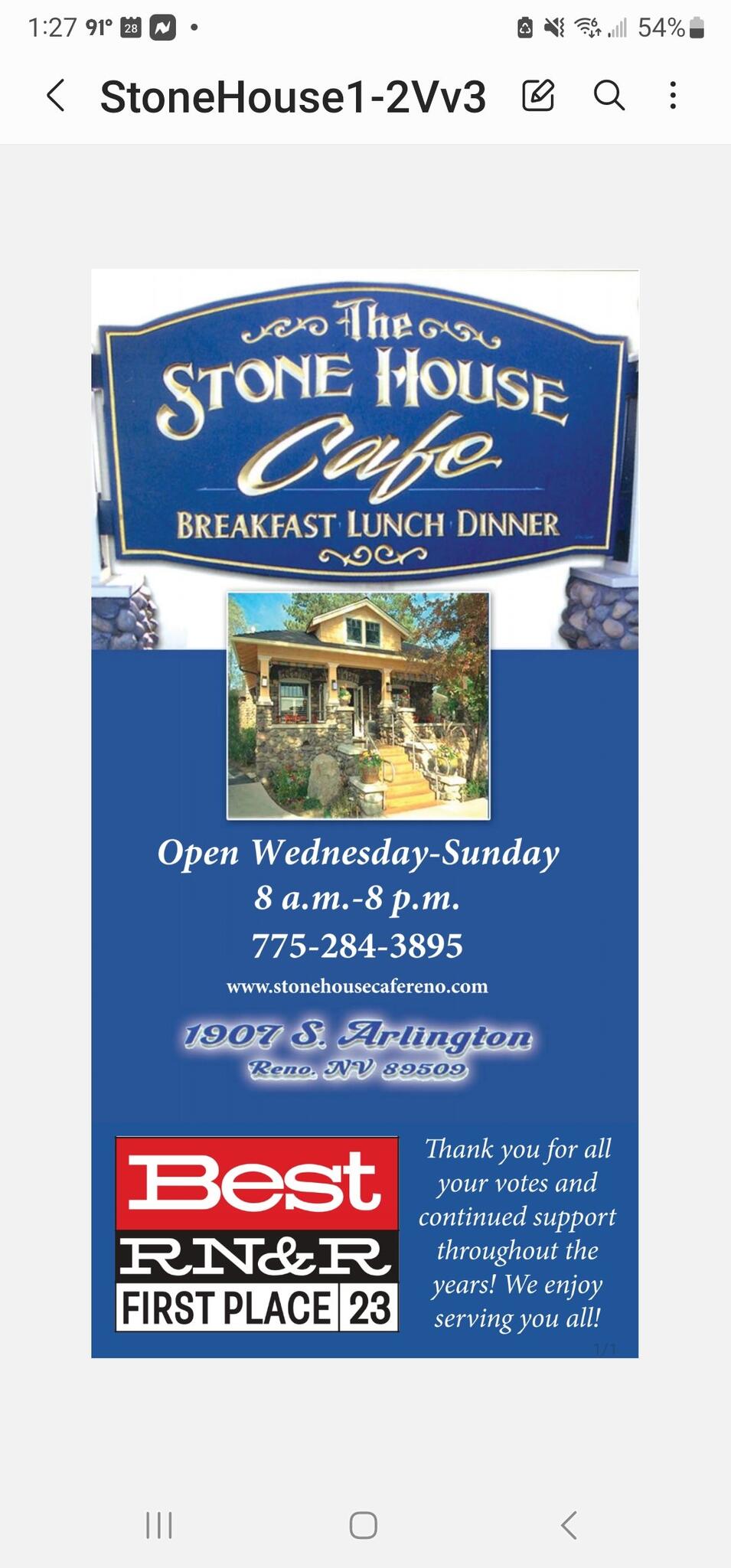 The Stone House Cafe - Reno, NV - Nextdoor