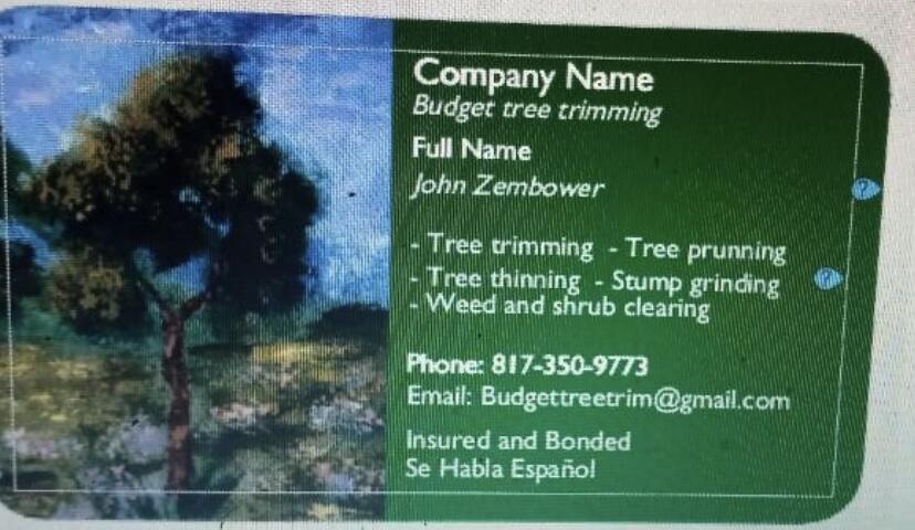 Budget tree trimming services. - Burleson, TX - Nextdoor