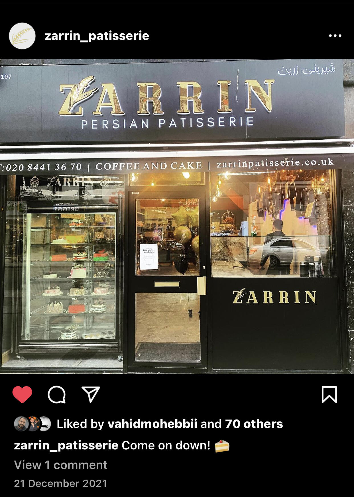 Zarrin Persian patisserie - Barnet - Nextdoor