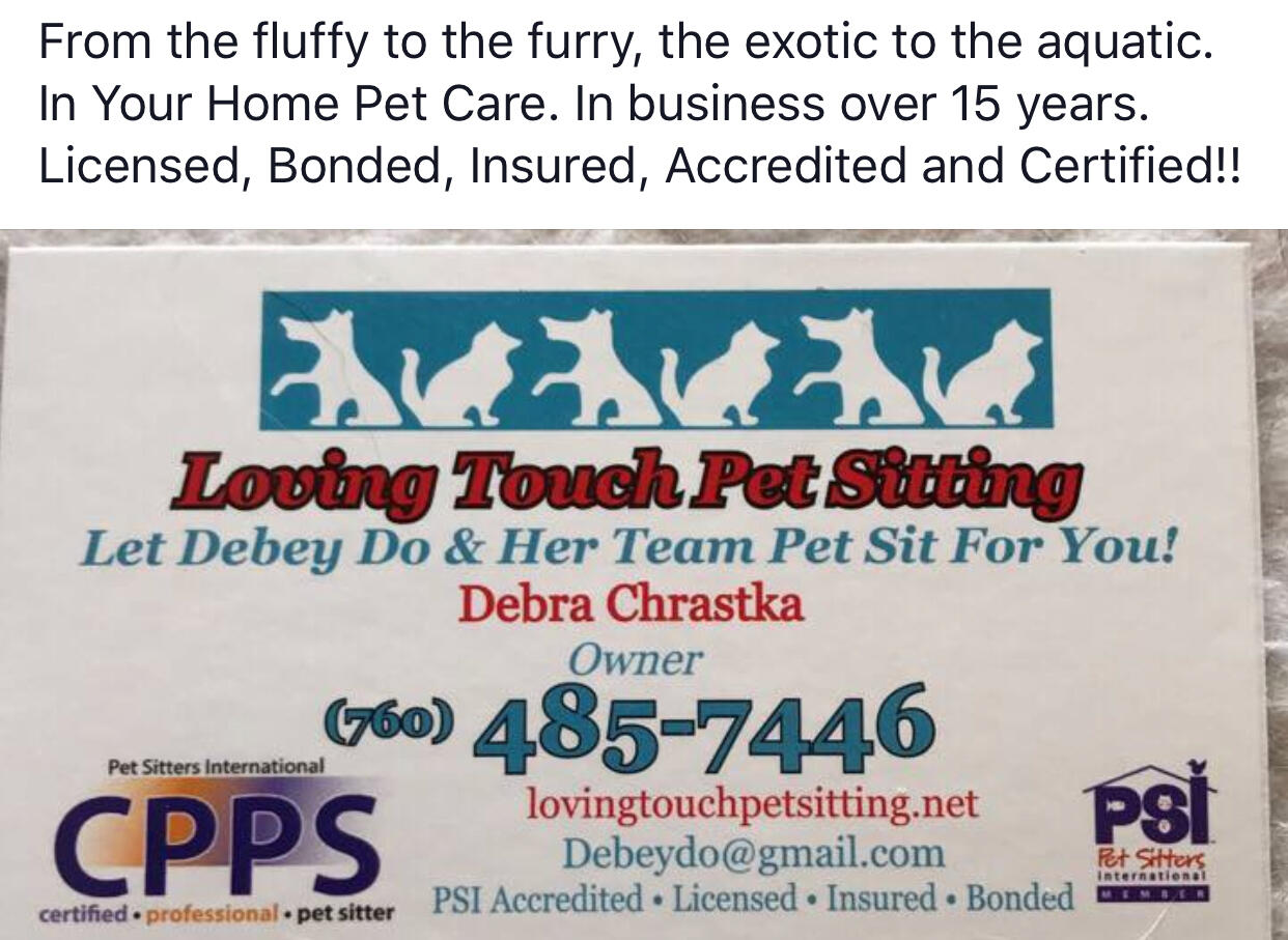 Loving Touch Pet Sitting - La Quinta, CA - Nextdoor