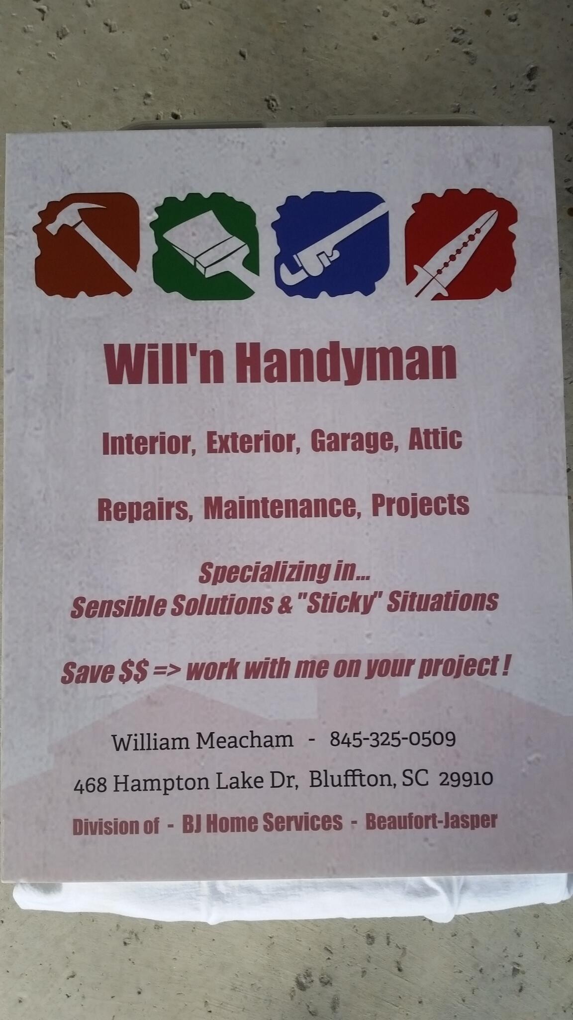 William Meacham dba Will'n Handyman - Bluffton, SC - Nextdoor