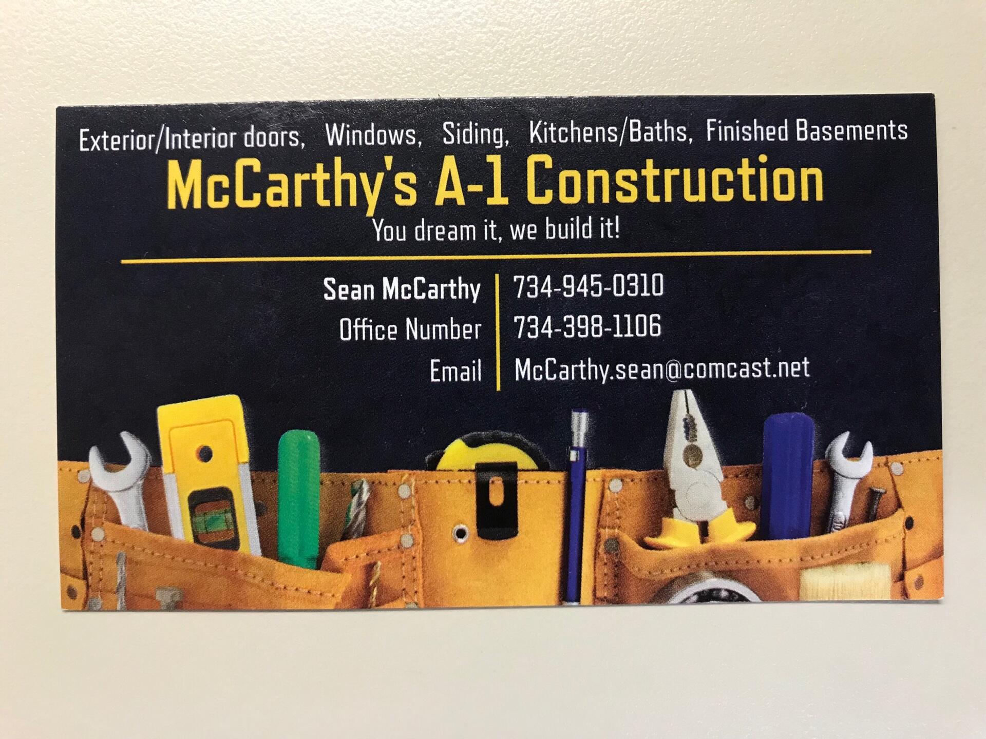 McCarthy's A-1 Construction Inc. - Westland, MI - Nextdoor