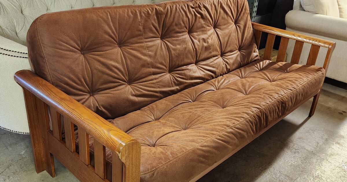 Wood Futon w/ Brown Cushion for $45 in Mukwonago, WI | For Sale & Free ...