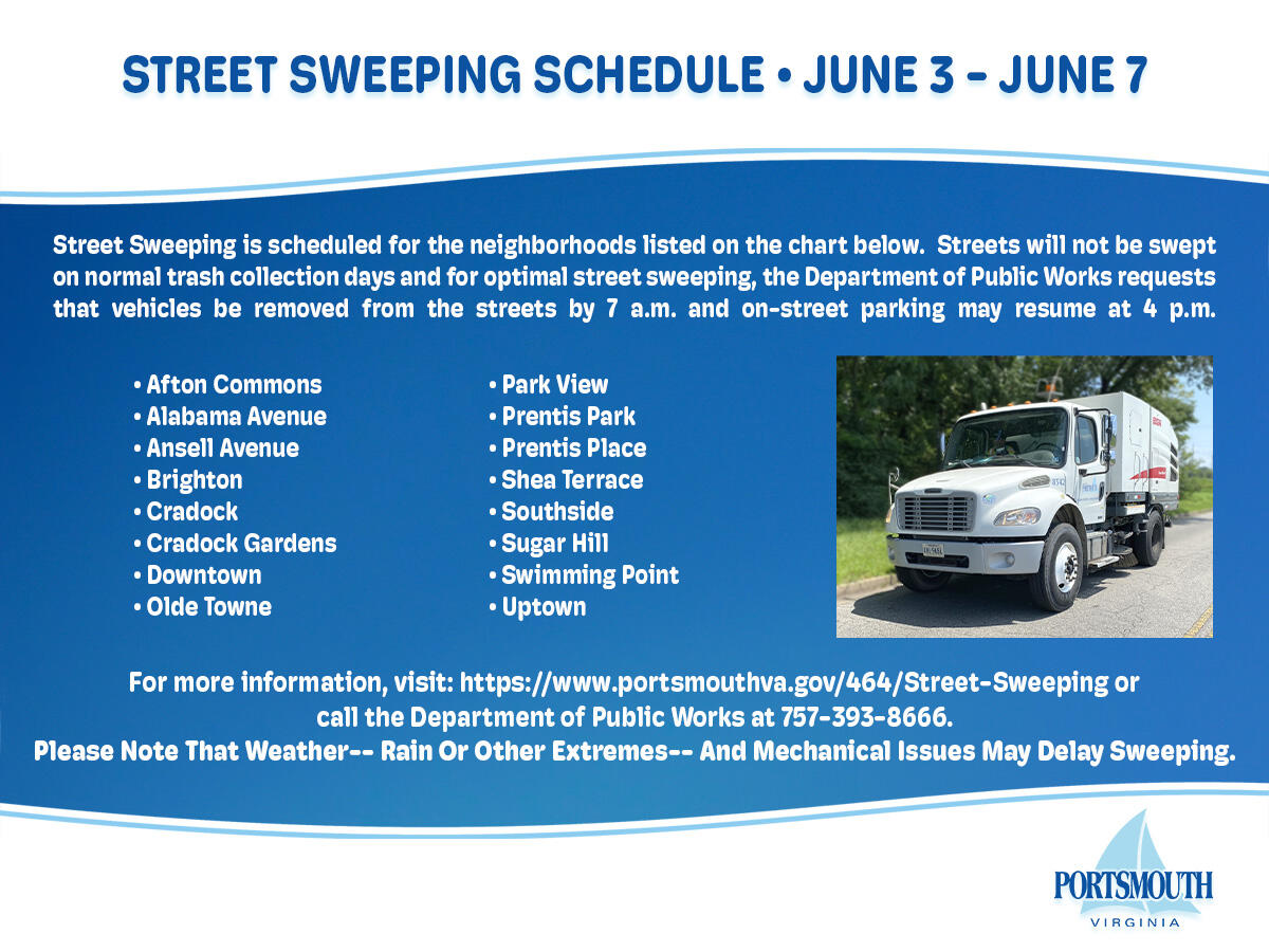 Street Sweeping Schedule for June 3, 2024 - June 7, 2024 (City of ...