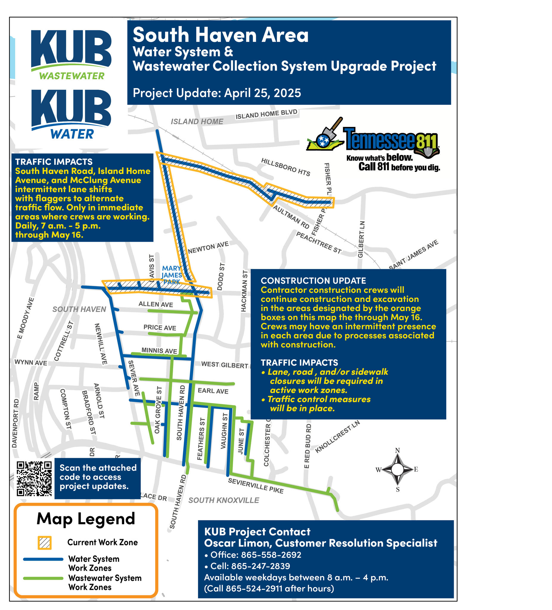 KUB Utility Construction Project Update - April 25, 2025 - Please see ...