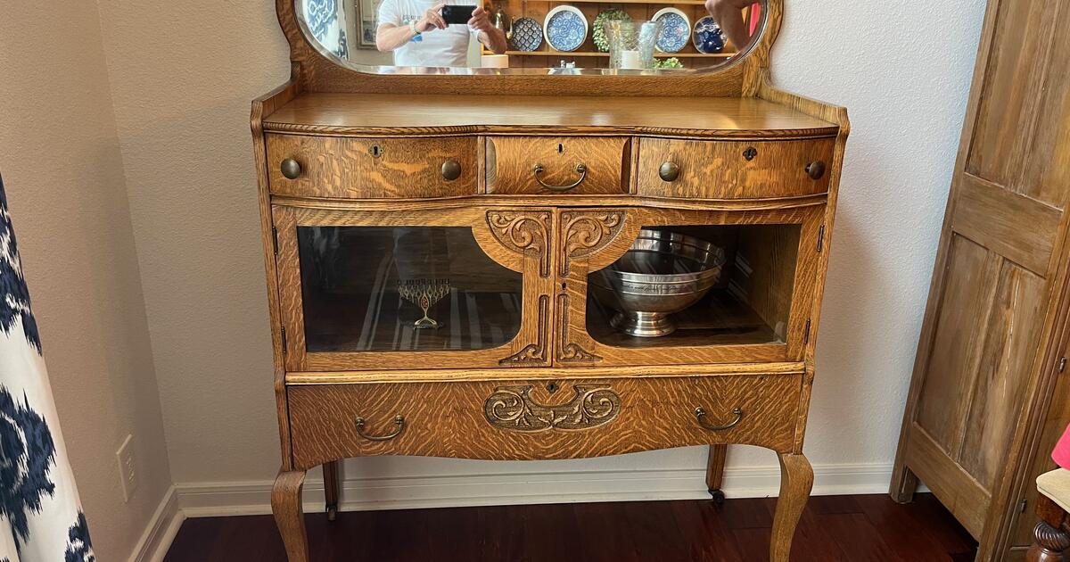 Beautiful Antique Solid Oak Server with Mirror for $225 in San Antonio ...