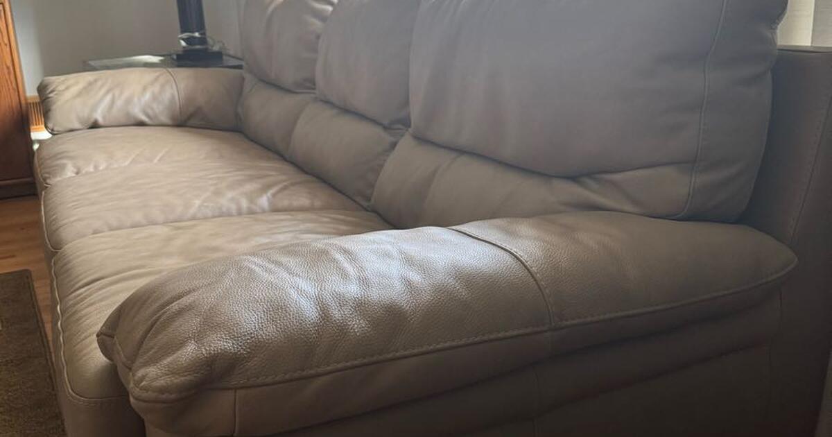 Leather couch loveseat captain chair with ottoman. for $350 in ...