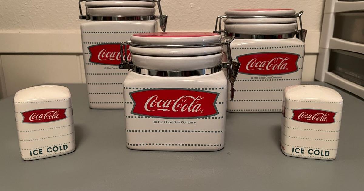 Coke Cola Canisters And Salt And Pepper Shakers for $45 in Garland, TX ...