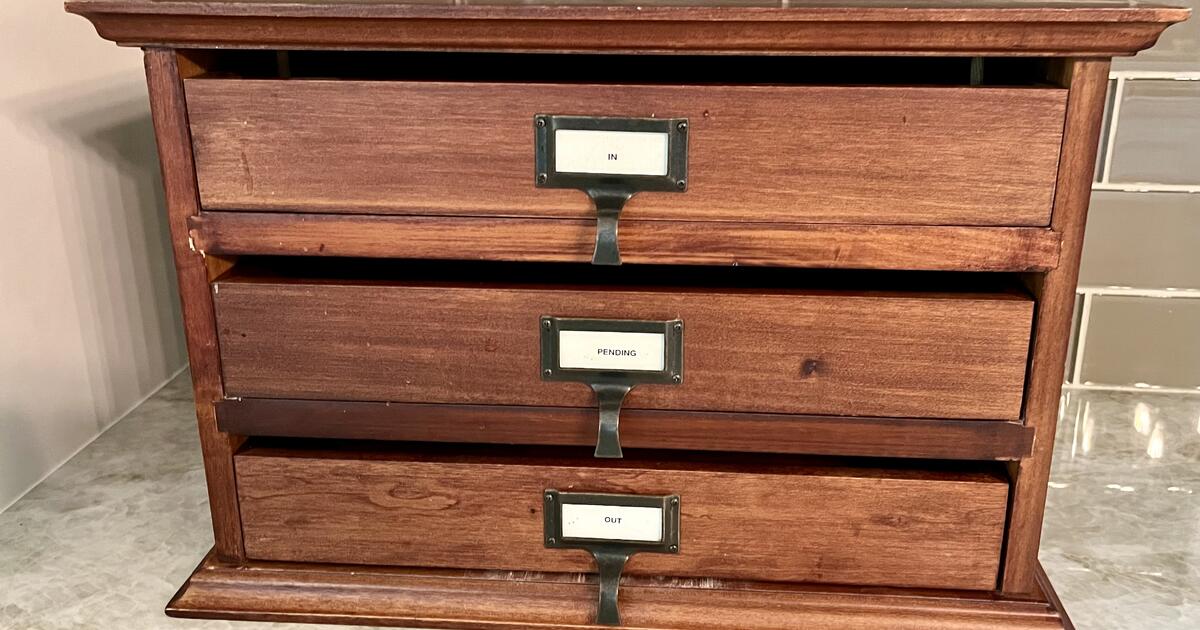 Pottery Barn Solid Wood 3 Drawer Storage Box for $50 in Spring, TX ...