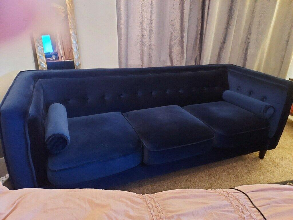 Blue Velvet Sofa for $500 in Houston, TX | For Sale & Free — Nextdoor