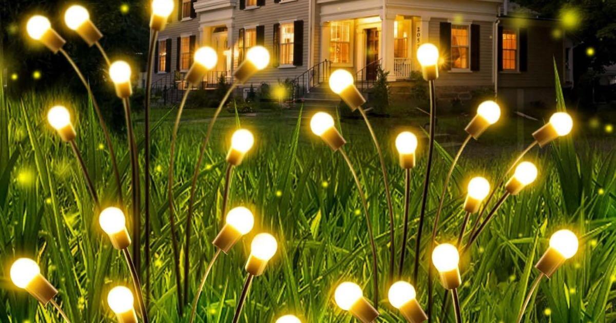 8Pack Total 64LED Worm White Solar Garden Lights - Solar Lights Outdoor ...