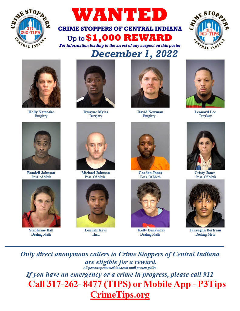 IMPD North District Crime Watch - WANTED Poster - December 2022 ...