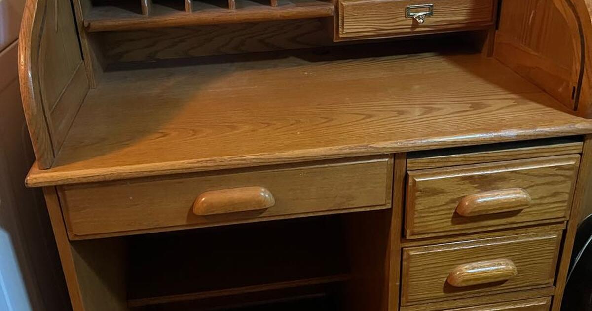 Solid oak student roll top desk for $30 in Sun City, AZ | For Sale ...