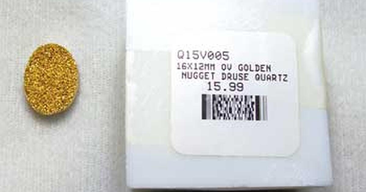Twenty new old stock 16x12mm oval Golden Nugget Quartz druzy cabochons ...