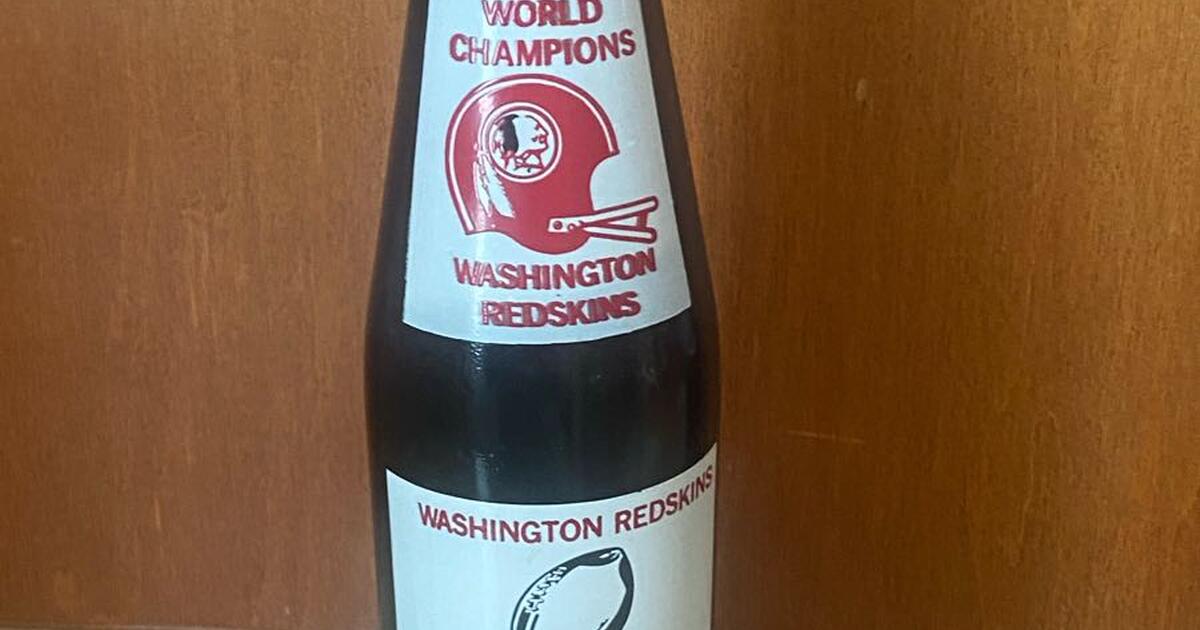 1983 WASHINGTON REDSKINS Super Bowl XVII 10oz Full Glass COKE Bottle w ...