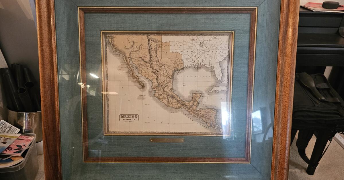 Framed Antique 1863 Map of Mexico & Guatemala for $1500 in Honolulu, HI ...