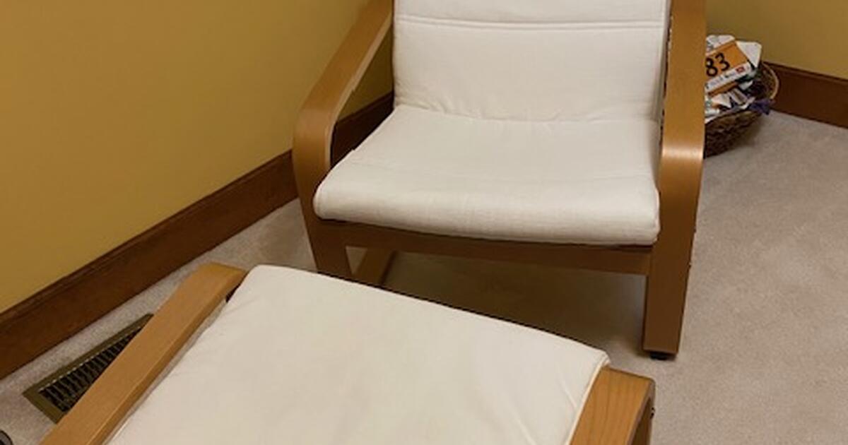 Ikea Poang Chair Armchair and Footstool Set with Covers for $50 in ...