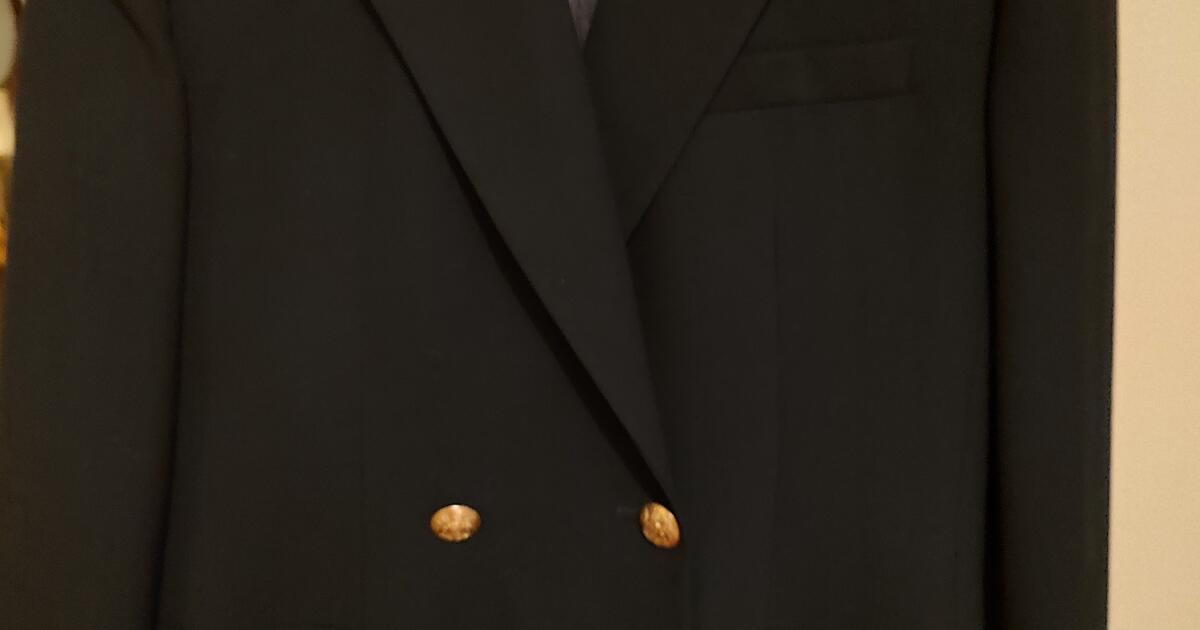 LAUREN RALPH LAUREN 100% WOOL DOUBLE BREASTED BLAZER LINED NAVY BLUE 2P (2 PETITE) MADE IN USA ...