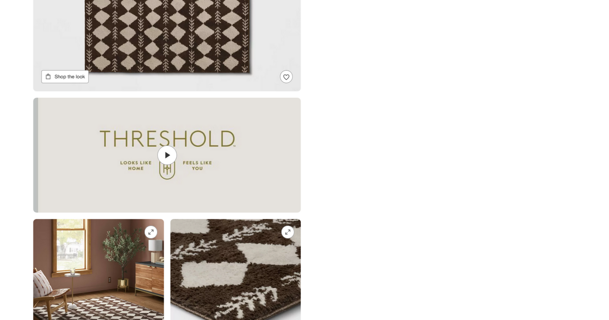 5'x7' Irregular Diamond Shag Area Rug Brown - Threshold for $30 in ...
