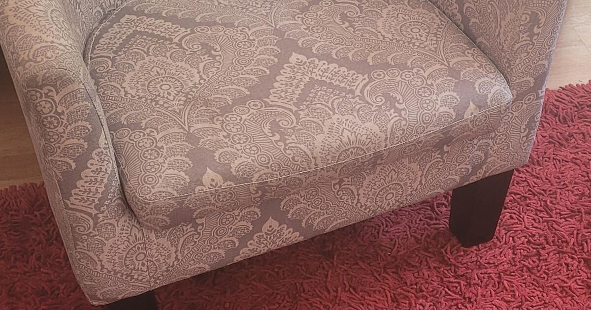 Grey Patterned Upholstered Barrel Chair for $20 in Los Osos, CA | For ...