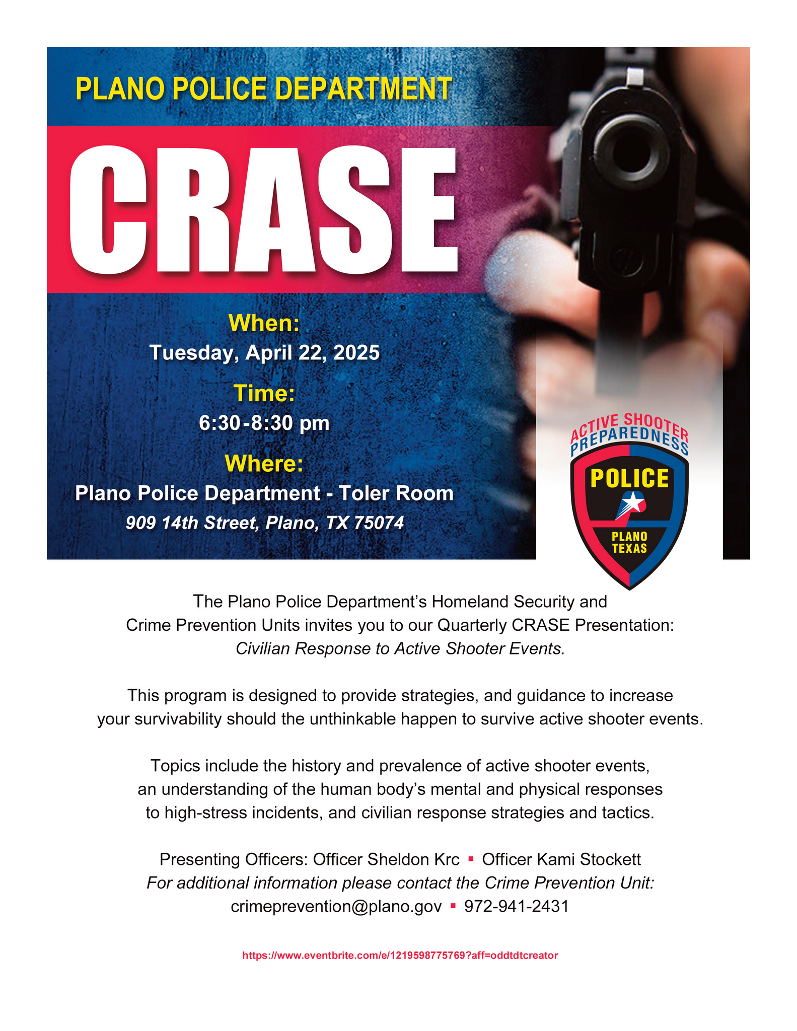 The Plano Police Department's Homeland Security and Crime Prevention ...