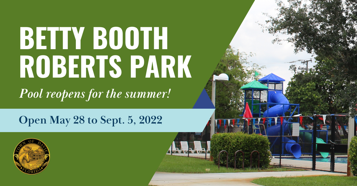 Betty Booth Roberts Park Pool Reopens for the Summer (Town of Davie ...