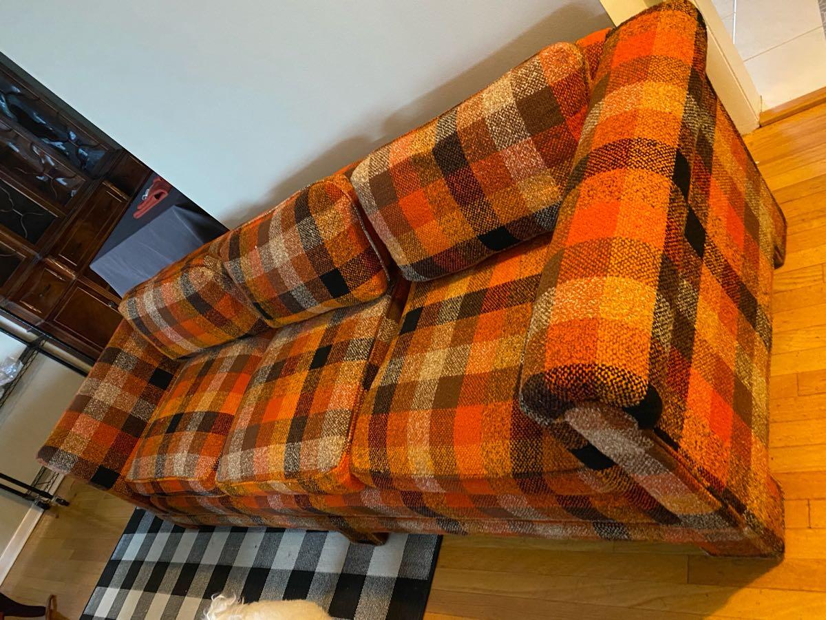 Spectacular 70s Orange Plaid Couch for Free in Niles, IL | For Sale & Free — Nextdoor