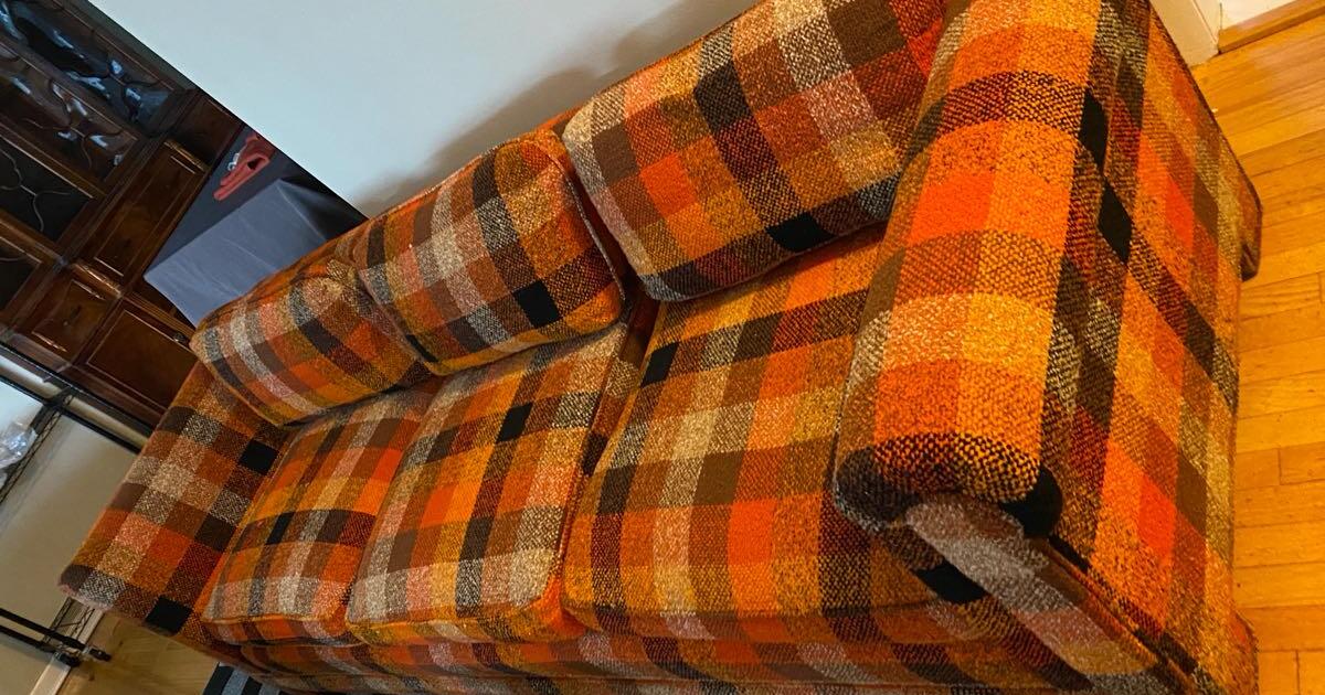 Spectacular 70s Orange Plaid Couch for Free in Niles, IL | For Sale & Free — Nextdoor