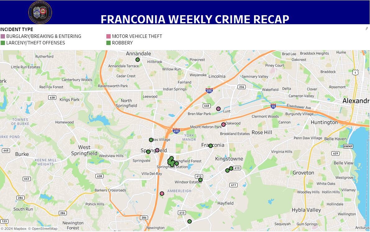 Weekly Crime Report, January 11 2024-January 17 2024 (Fairfax County ...