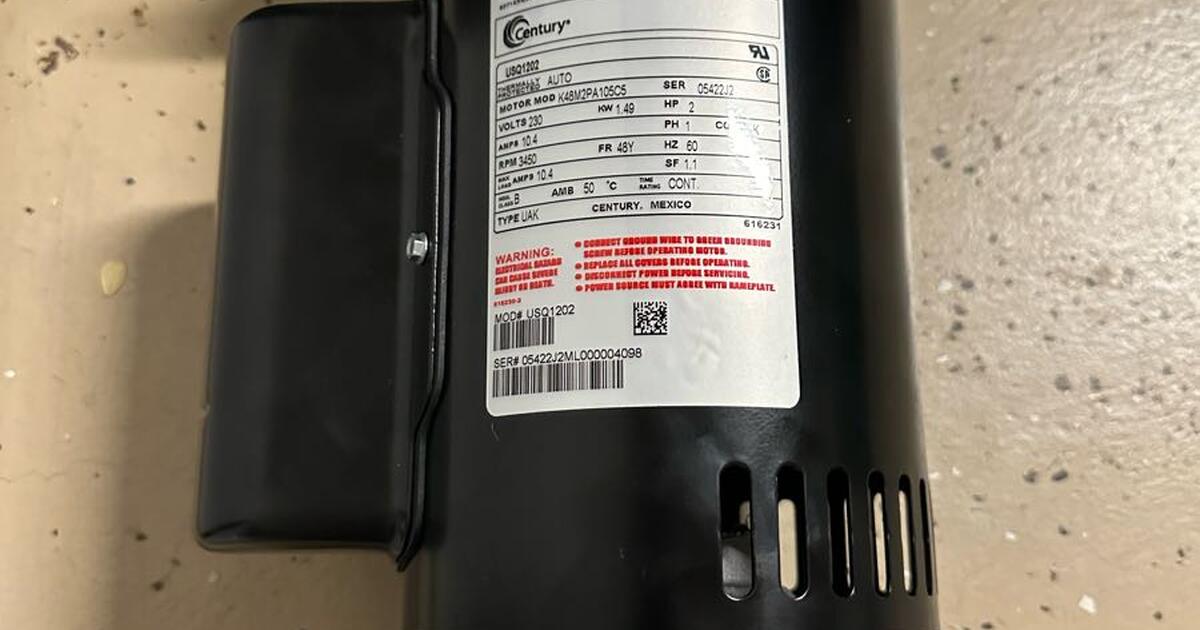 NEW Century Electric USQ1202 2-Horsepower Up-Rated Square Flange ...