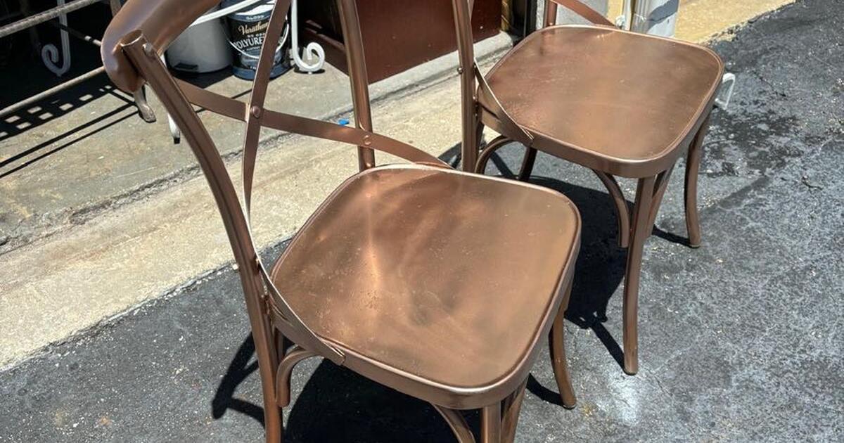 Set of 2 Brown copper colored chairs for $25 in Fort Lauderdale, FL ...