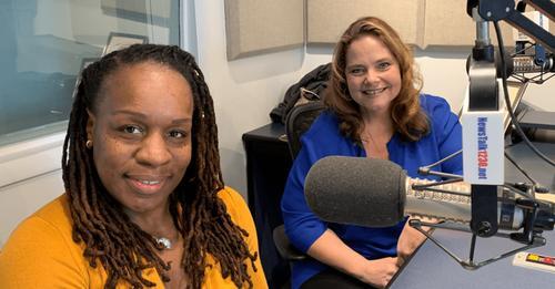Deputy Director Melonie Barrow (left) and Director Amy Swift (right) discuss an increase in ...