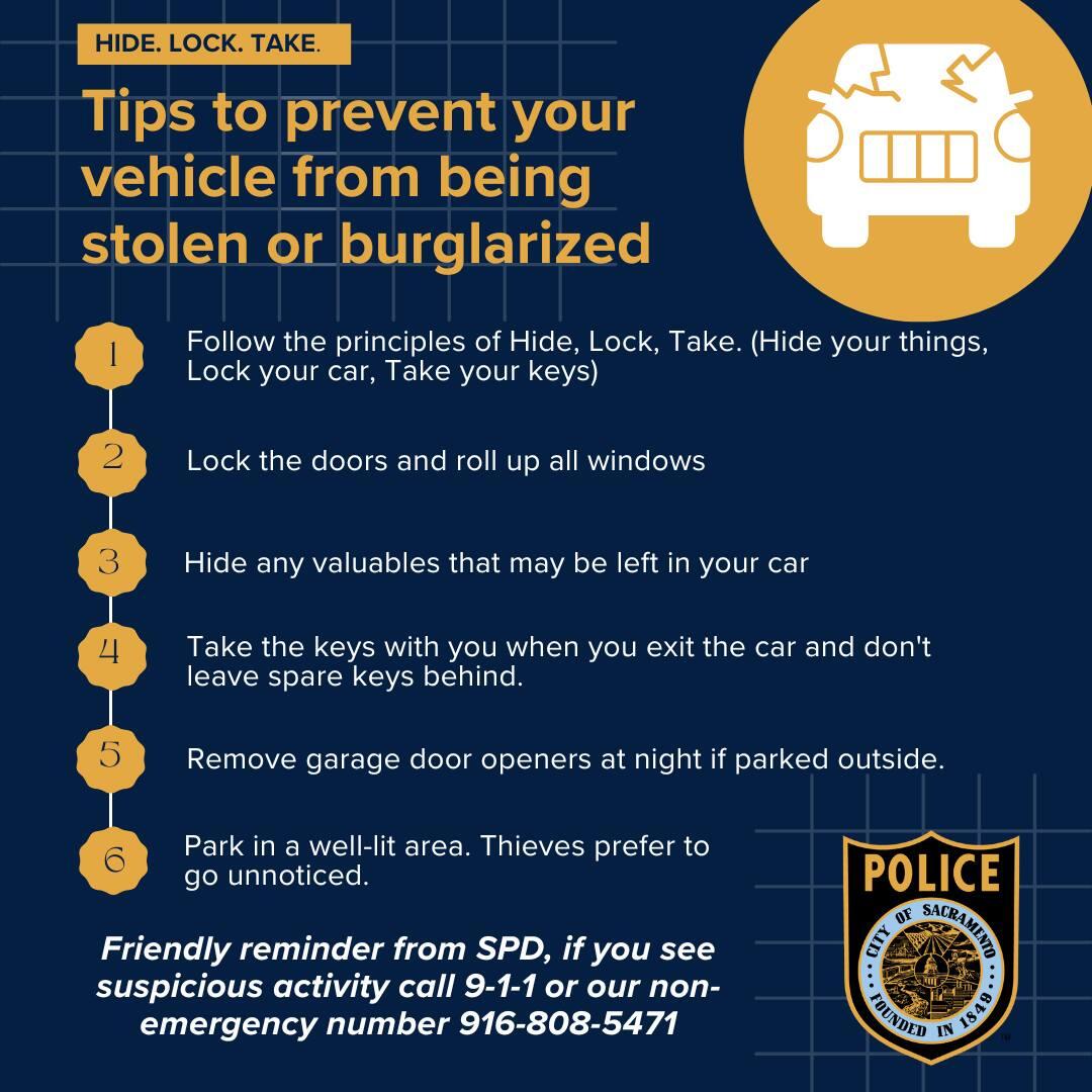 Community Advisory – Increase in Vehicle Burglaries (Sacramento Police ...