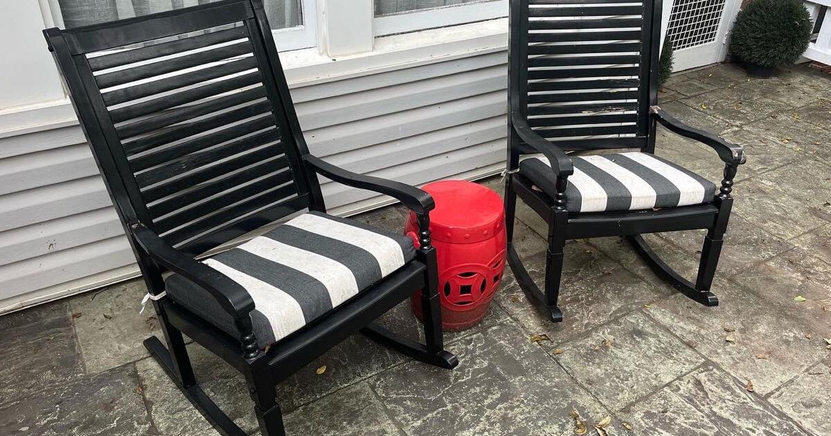 Pair of Black Rocking Chairs with Cushions for $100 in Charlotte, NC ...