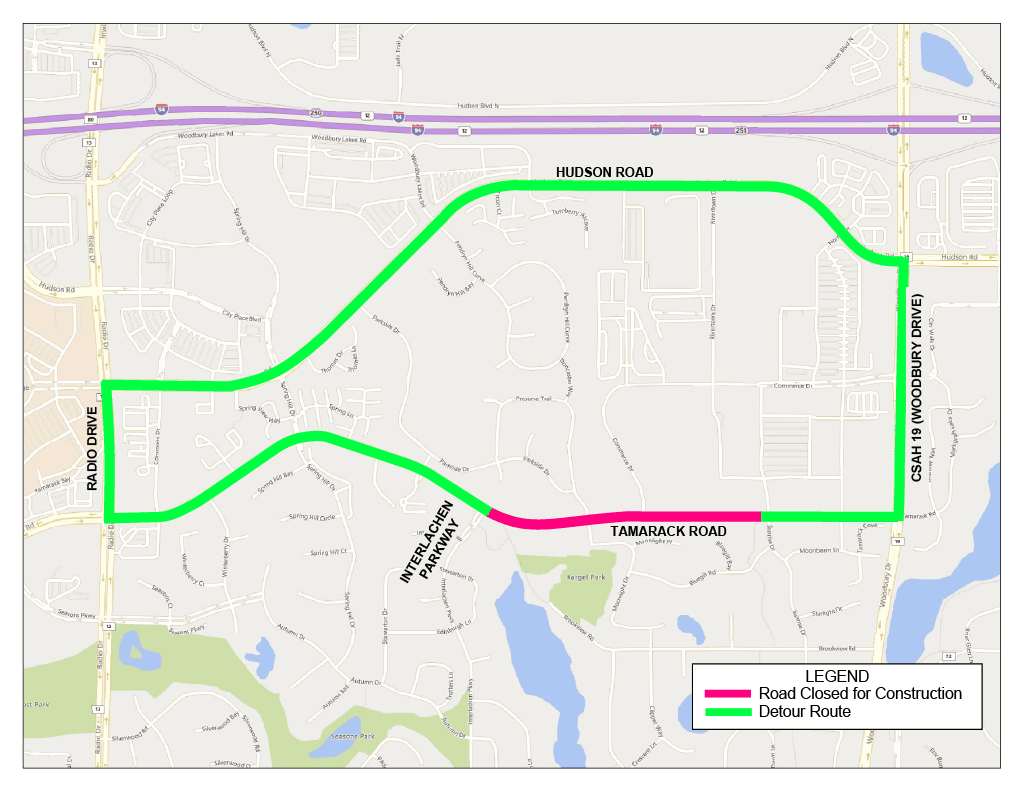 Upcoming road closure: Tamarack Road from Hudson Road to Interlachen ...
